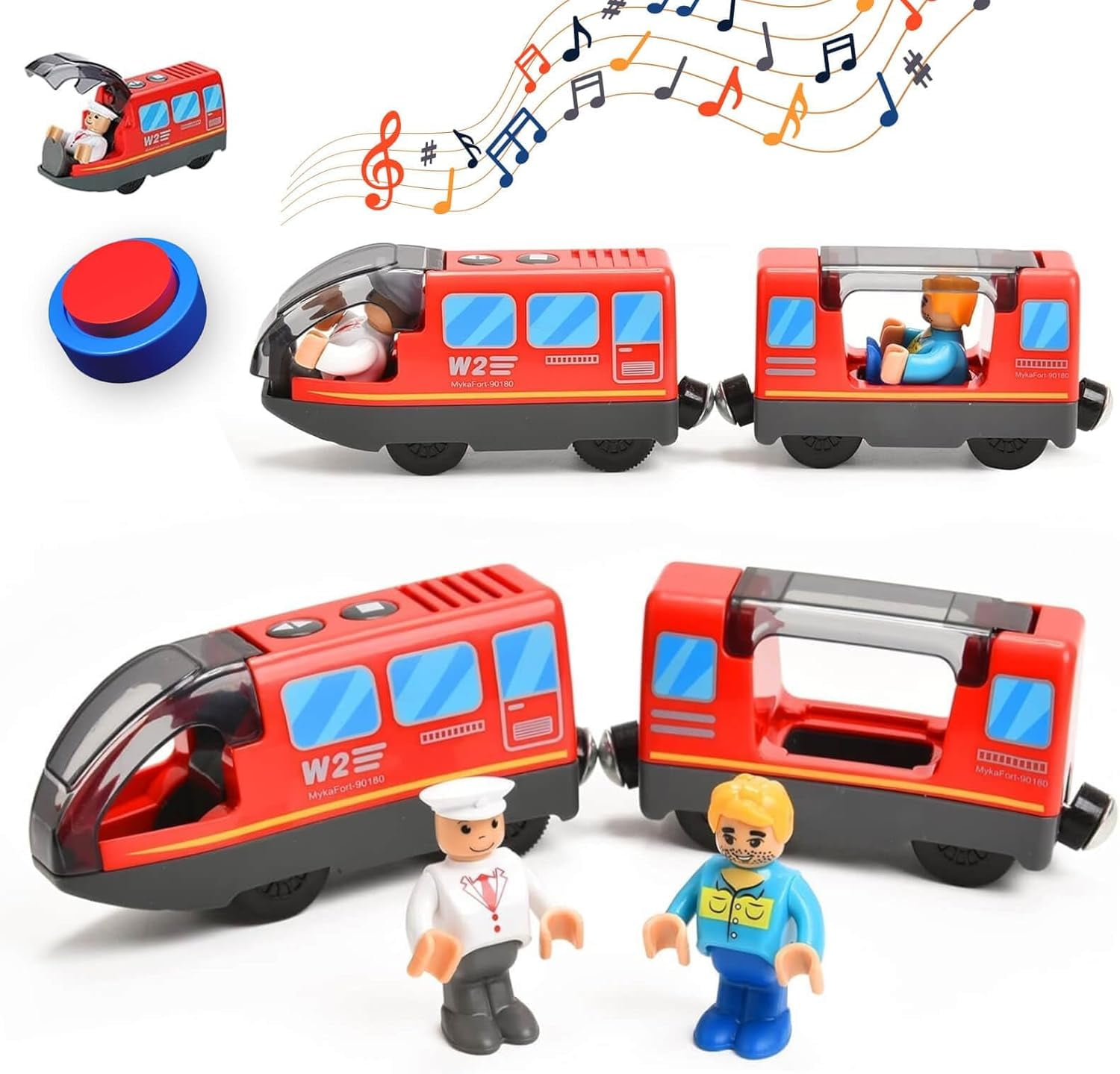 Battery Operated Electric Locomotive Magnetic Train Set for Wooden ...