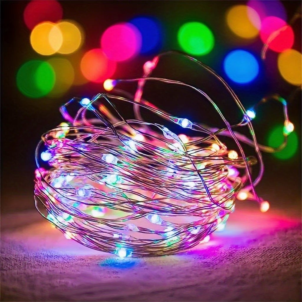 Battery-Operated Fairy Lights with Silver Wire for Bedroom, Party ...