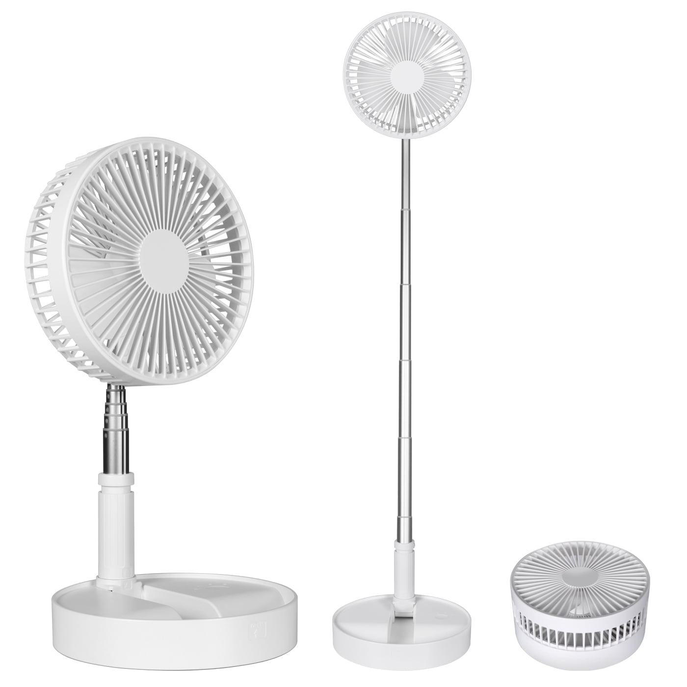 Battery Operated Fan Rechargeable, Foldable Table Desk Floor Pedestal ...