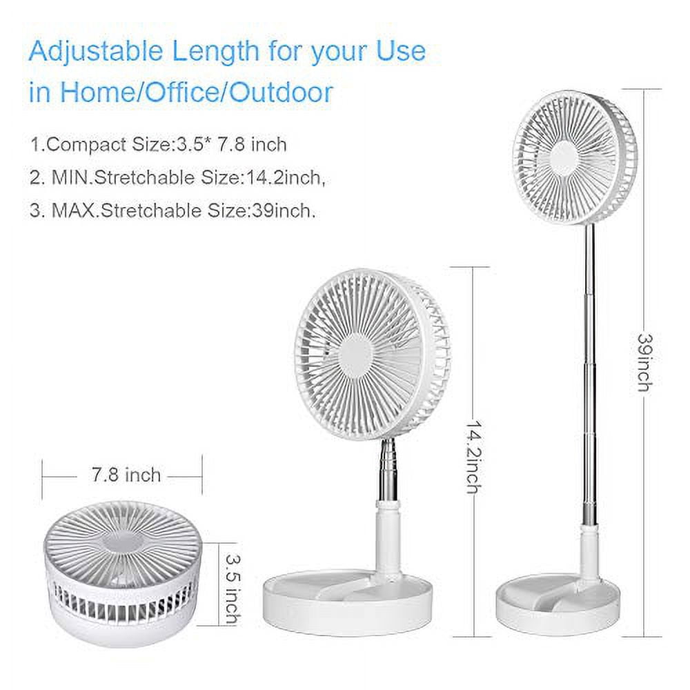 Battery Operated Fan Foldable Table Desk Floor Pedestal Fan 4 Speeds ...