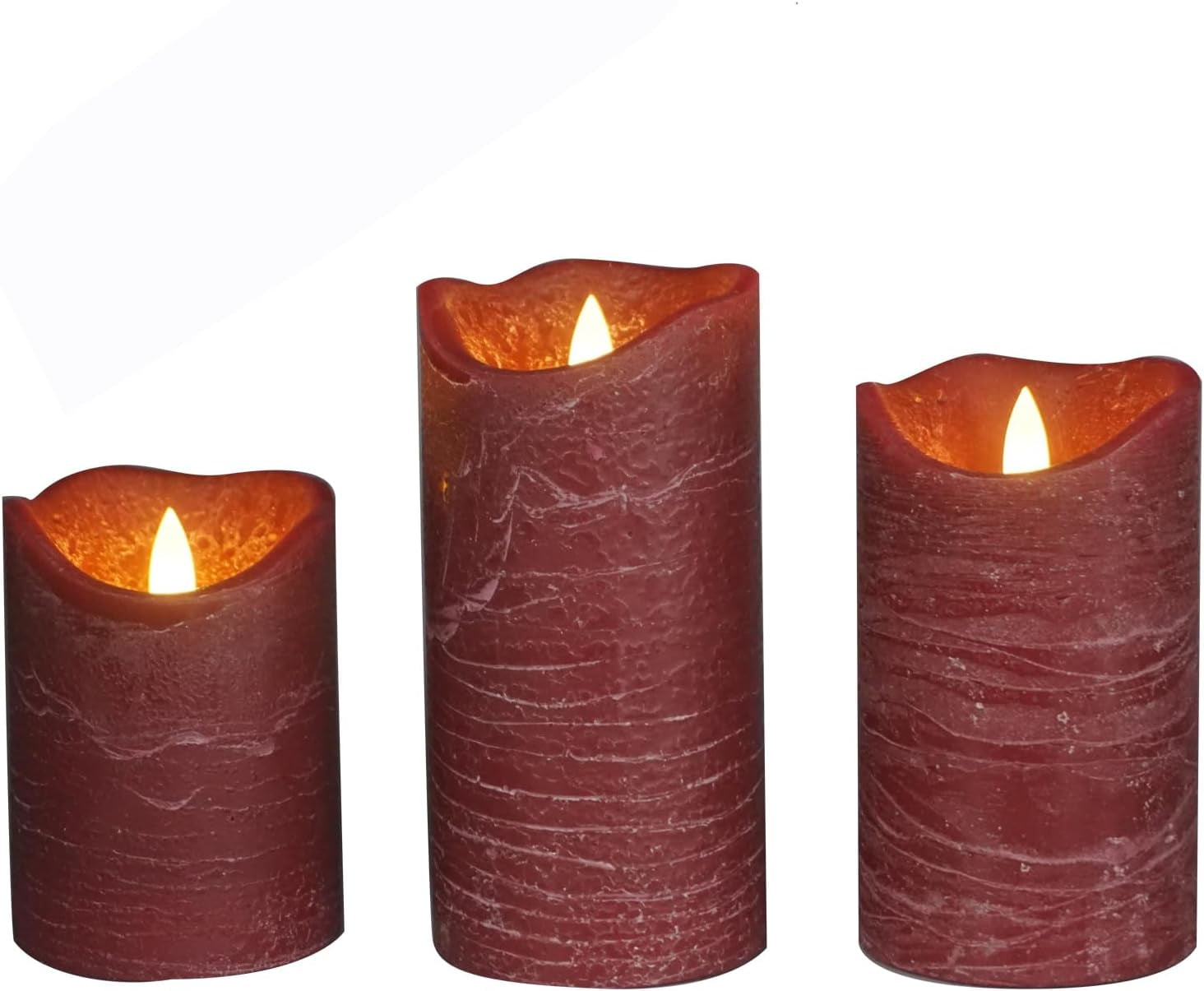 Battery Operated Flameless Candles with Timer Real Wax Realistic ...