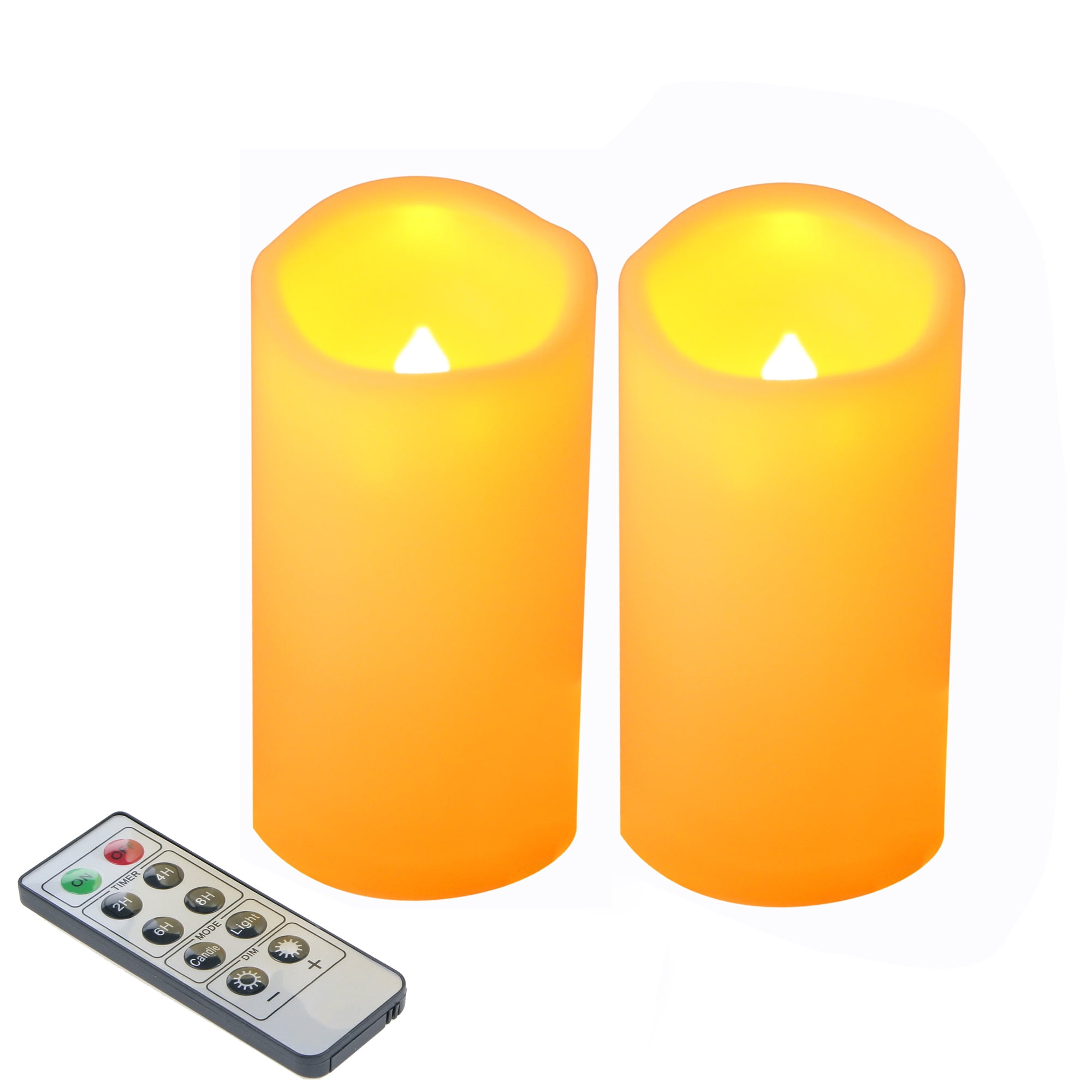 Battery Operated Flameless LED Pillar Candle with Remote Cycling Timer ...