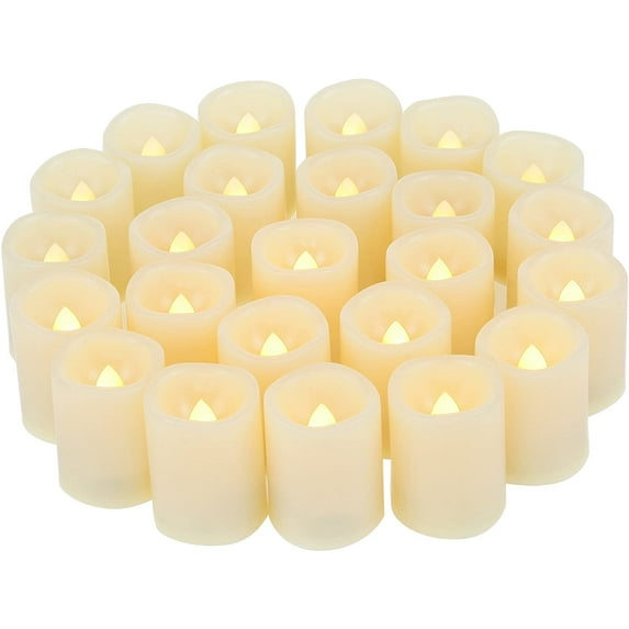 Battery Operated Flameless Votive LED Tea Light Candles Set Realistic ...