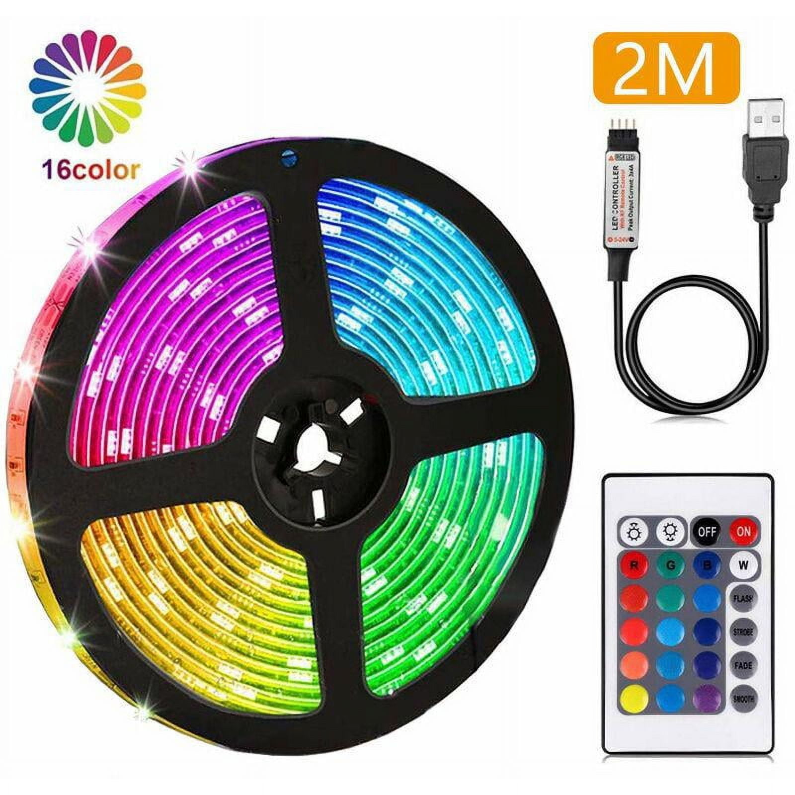 Battery Operated Flexible LED Strip, 6.6FT/3.3FT 3M RGB SMD5050 LED ...
