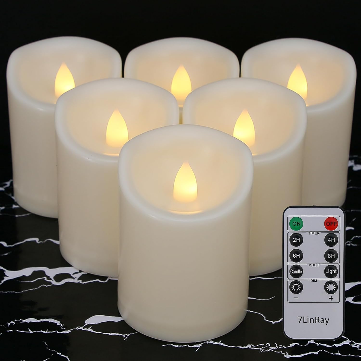 Battery Operated Flickering Flameless Candles with Remote and Timers ...