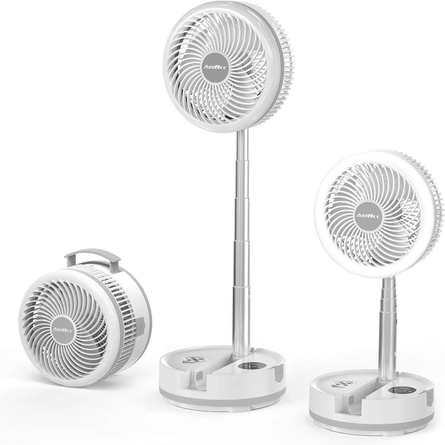 Battery Operated Foldable Fan - 40000mAh Rechargeable Floor Fan, Remote ...