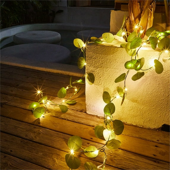Battery Operated Garland with Lights, Twinkling Olive Vine Table ...