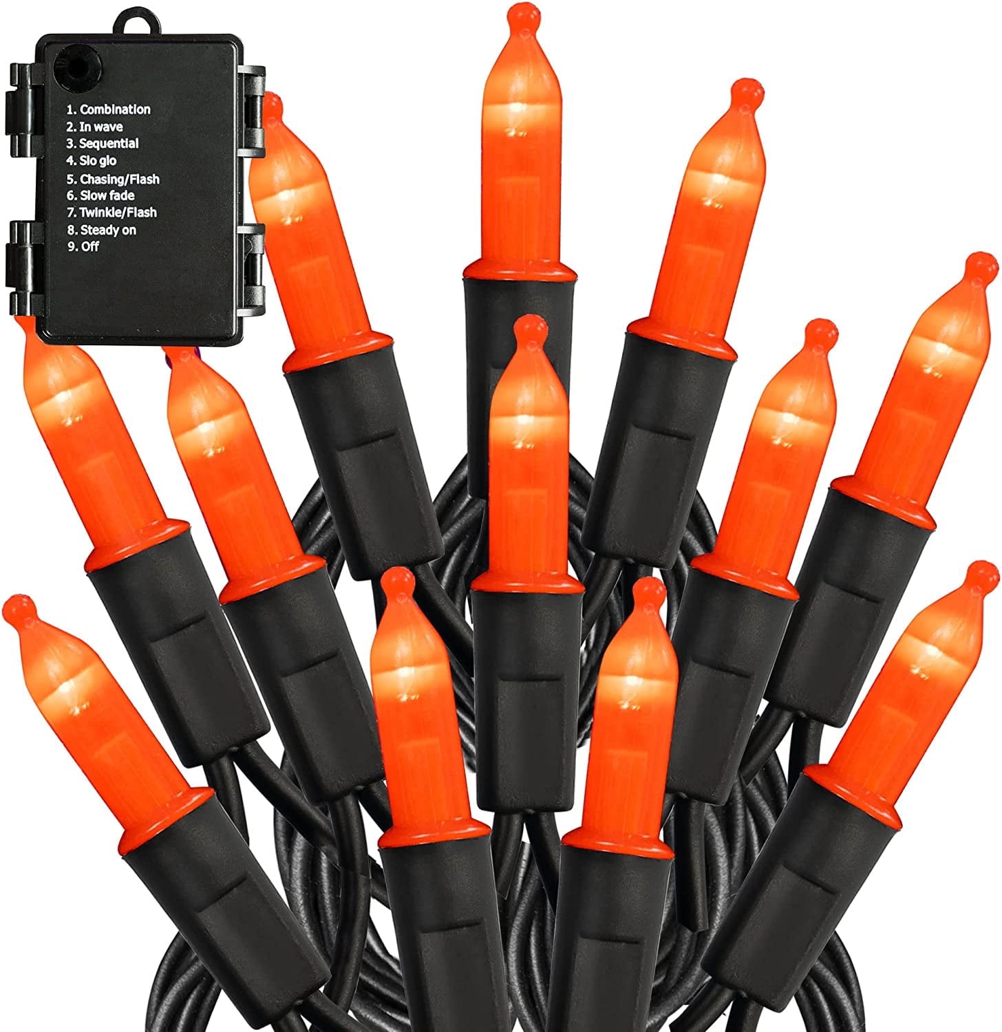 Battery Operated Halloween 50LED Mini String Lights,16 FT Waterproof ...