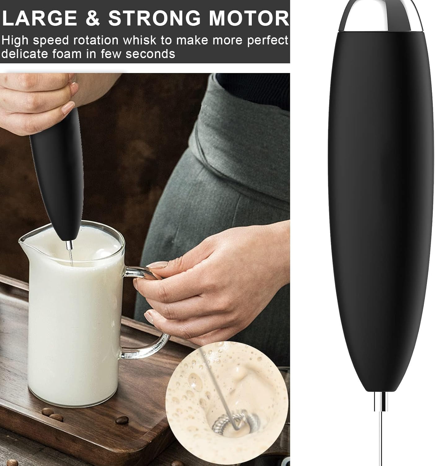 Battery Operated Handheld Milk Frother, Sale, Electric Coffee Frother ...