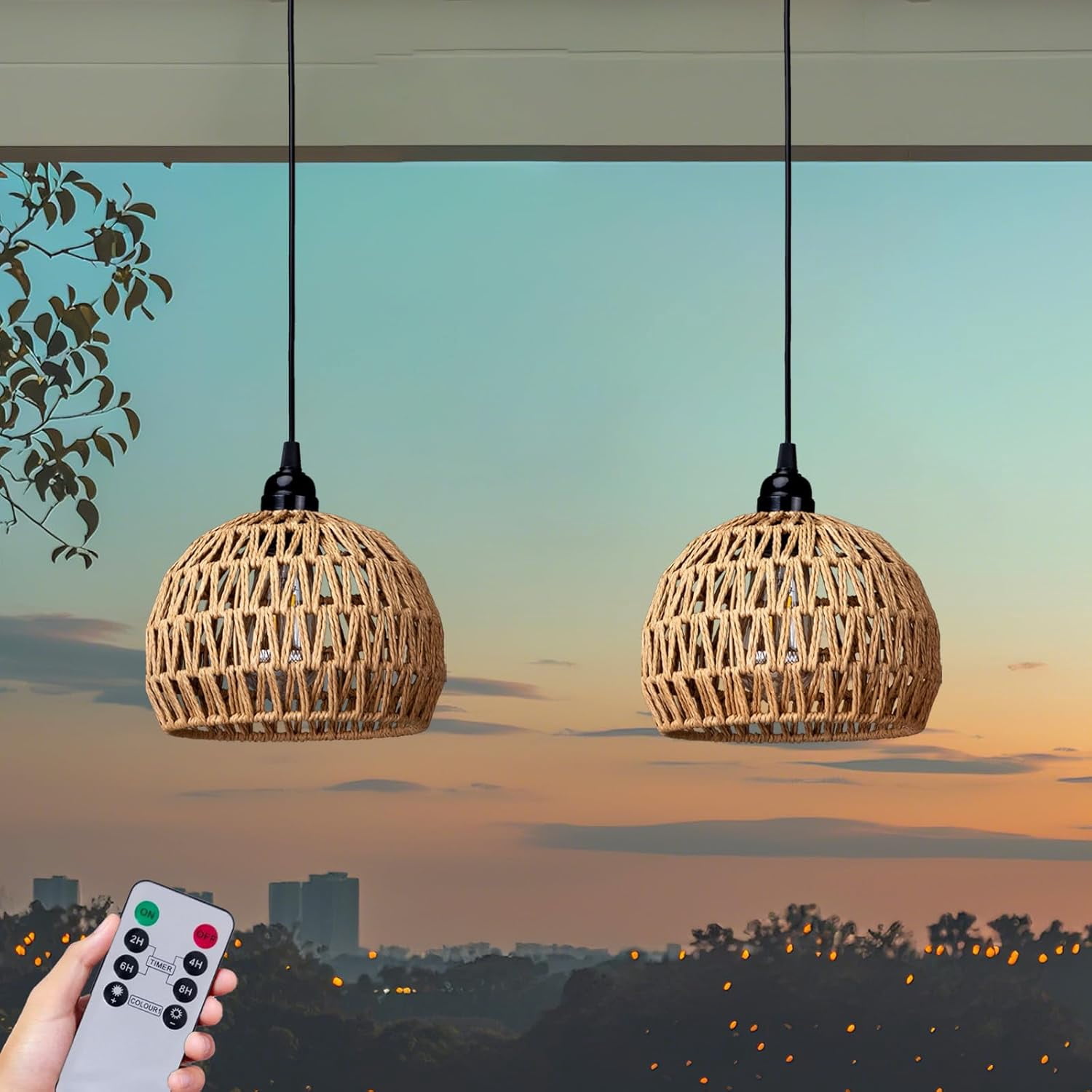 Battery Operated Hanging Outdoor Chandelier, Battery Power Pendant ...