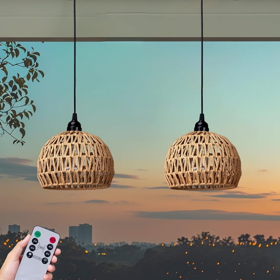 Battery Operated Hanging Outdoor Chandelier, Battery Power Pendant ...