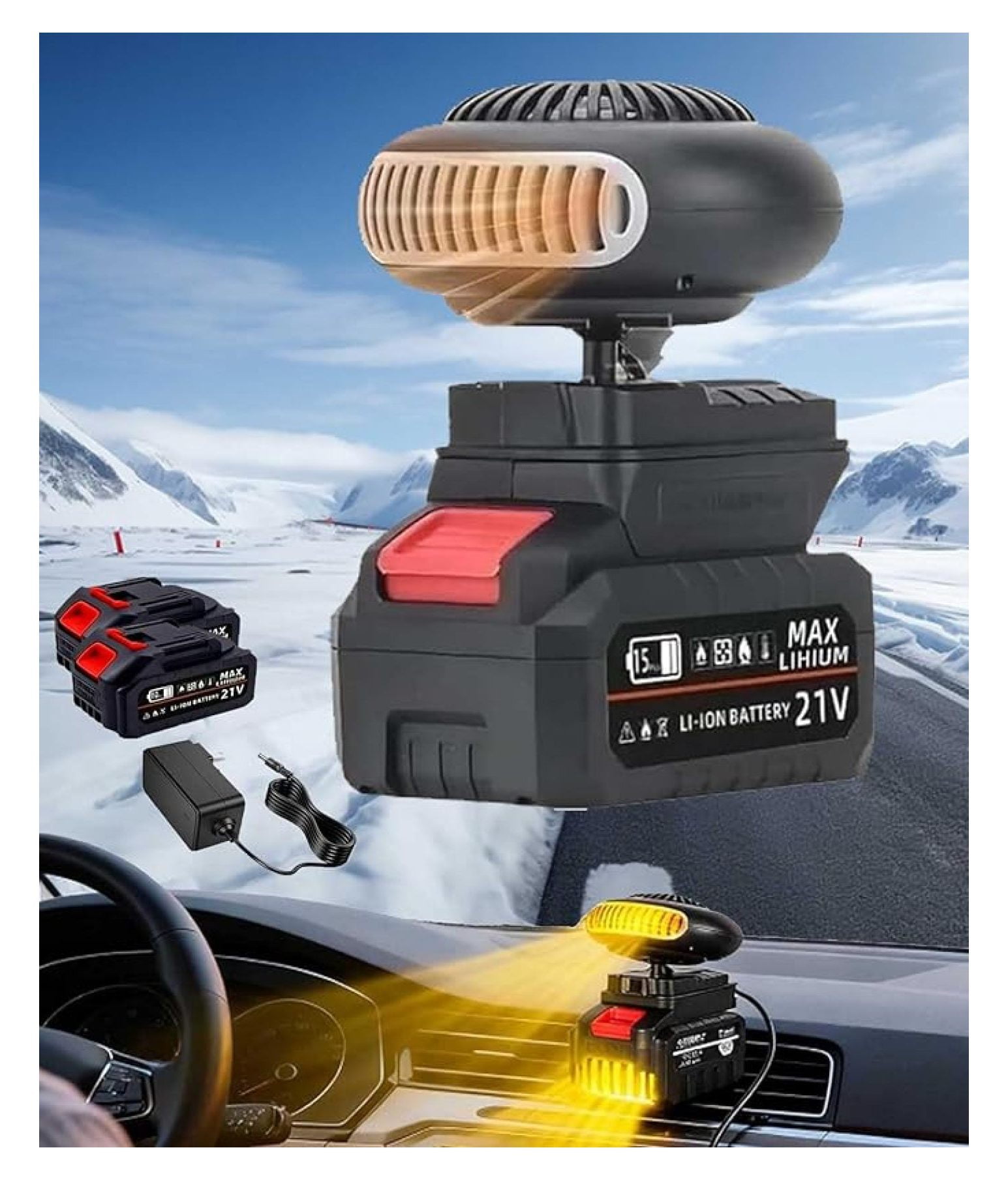 Battery Operated Heaters for Indoors Car, Portable Heater Car Window ...