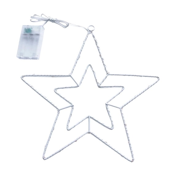 Battery Operated Independence Day Double Layer Star Window Light, Timer ...