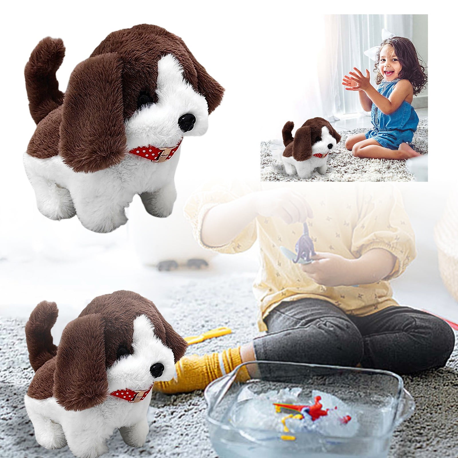 Battery Operated Interactive Dog Toy - Realistic Walking and Sitting ...