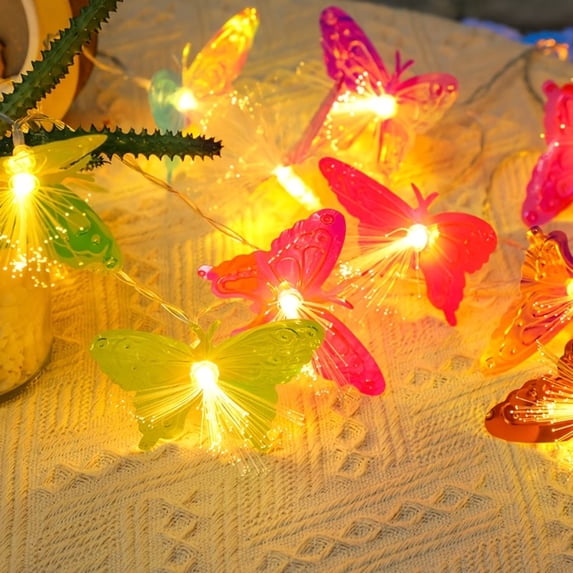 Battery-Operated LED Butterfly String Lights - Enchanting Indoor Decor ...