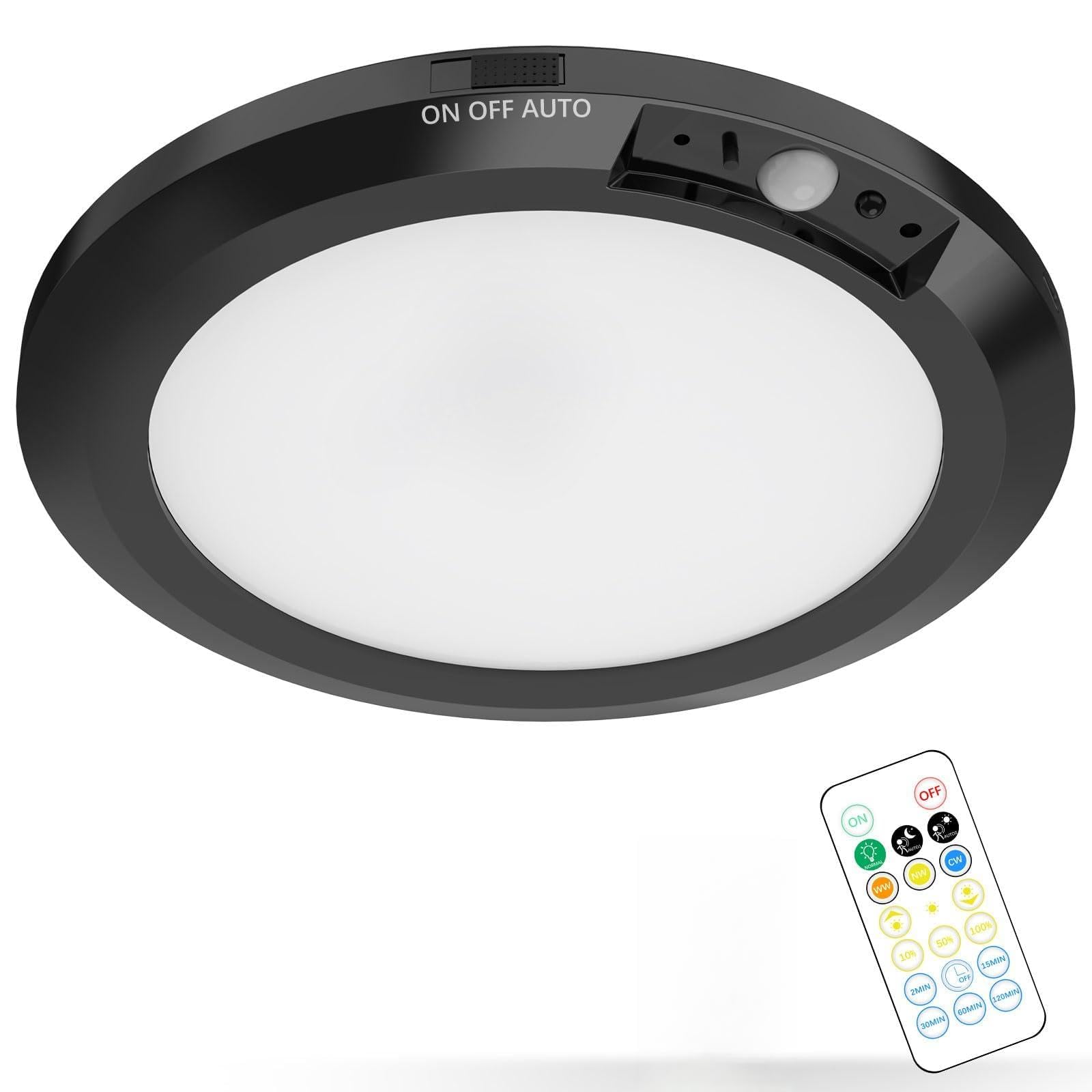 Battery Operated LED Celling Lights Fixture with Auto Sensor, Smart ...