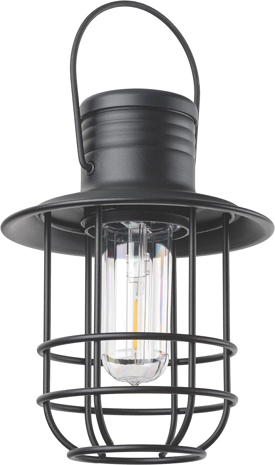 Battery-Operated LED Filament Lantern with Automatic Timer for Outdoor ...