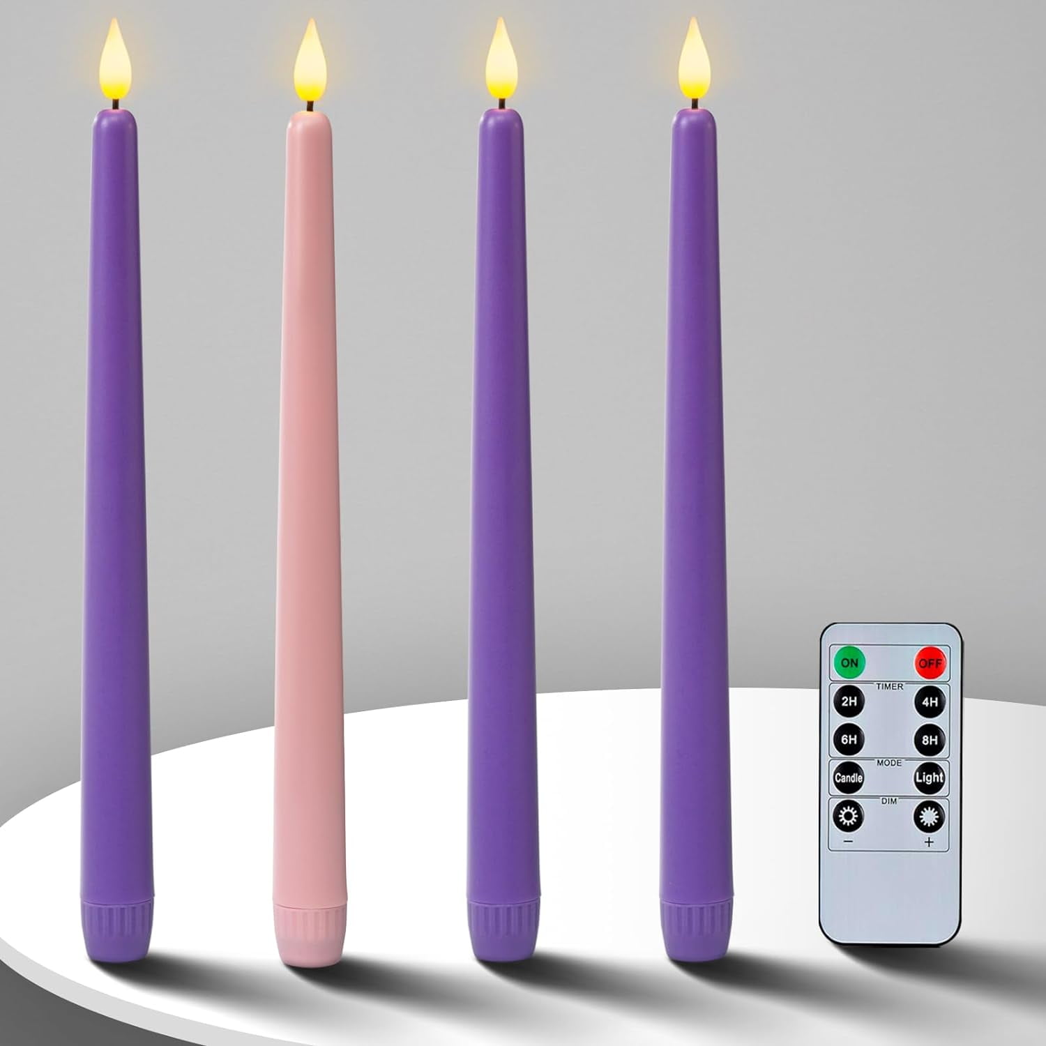 Battery-Operated LED Flickering Advent Candles, Set of 4 with Remote ...