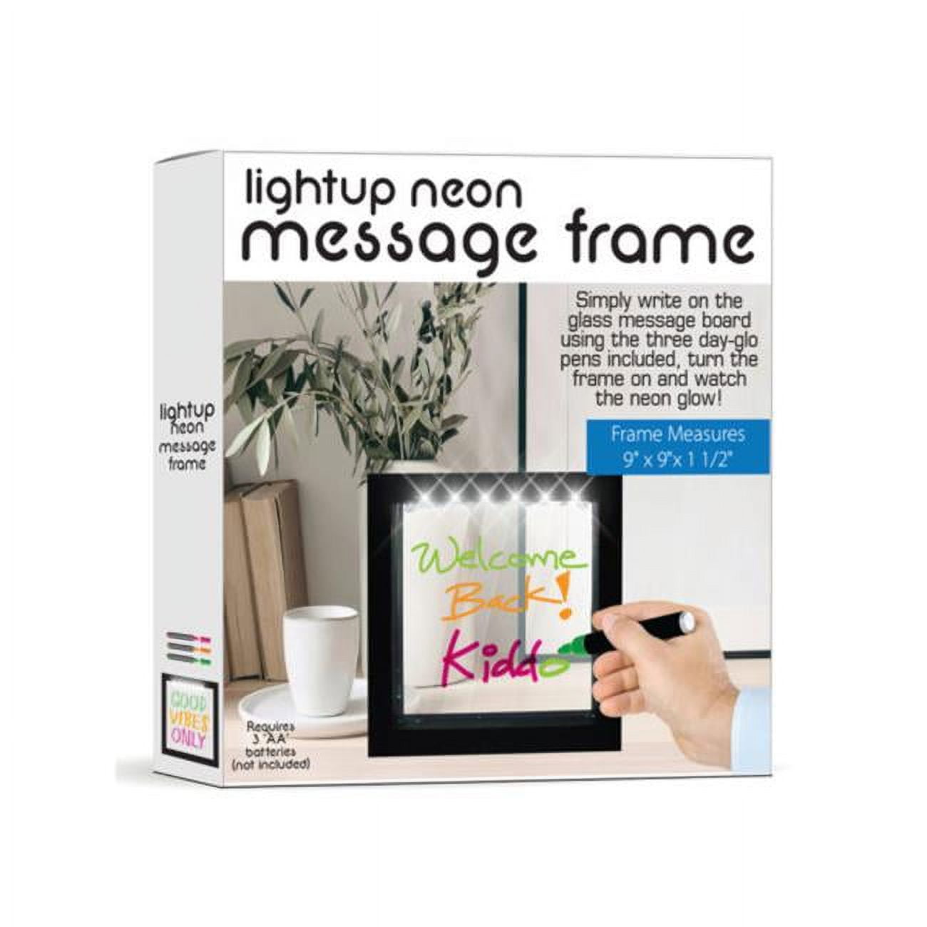 Battery-Operated LED Neon Effect Message Frame with 3 Markers, Pack of ...
