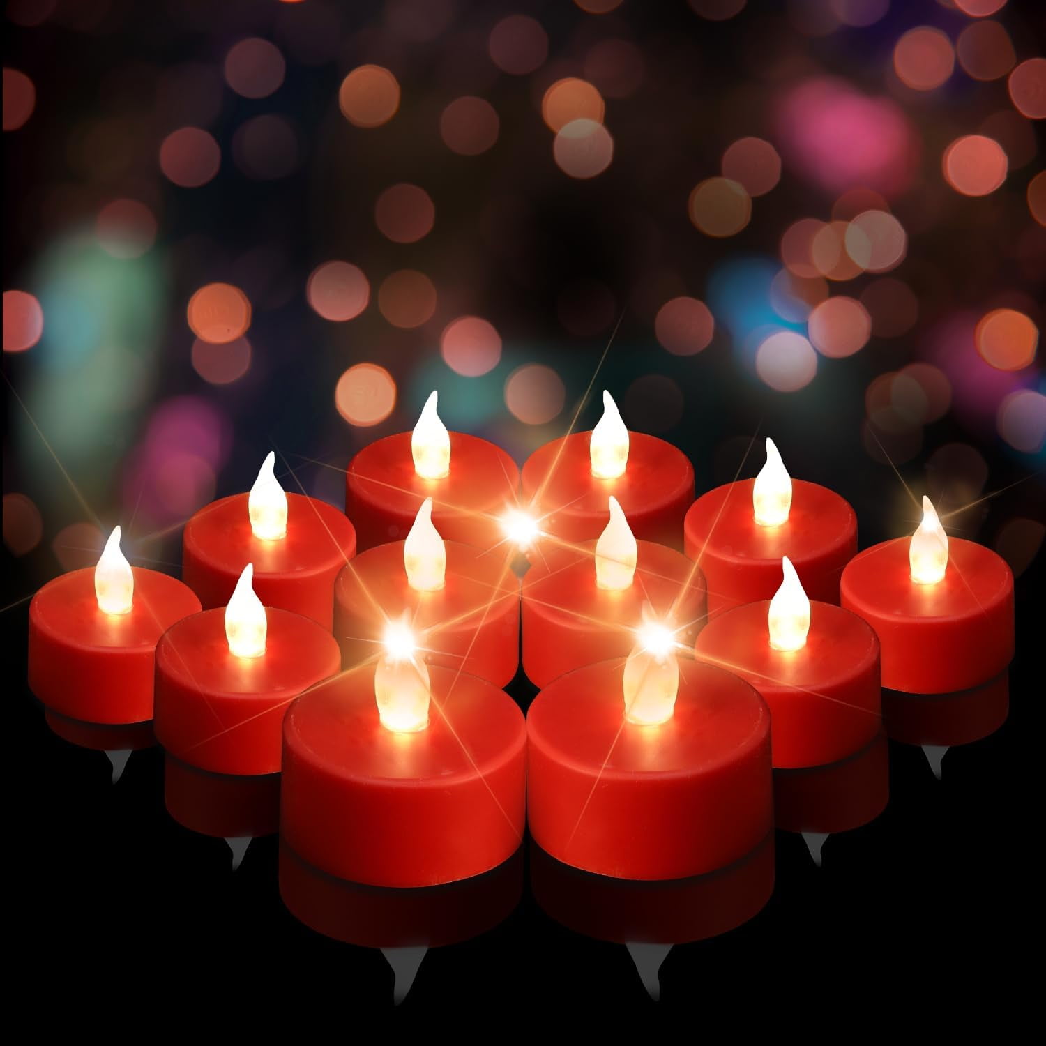 Battery Operated LED Tea Lights: Flameless Votive Candles Lamp with ...