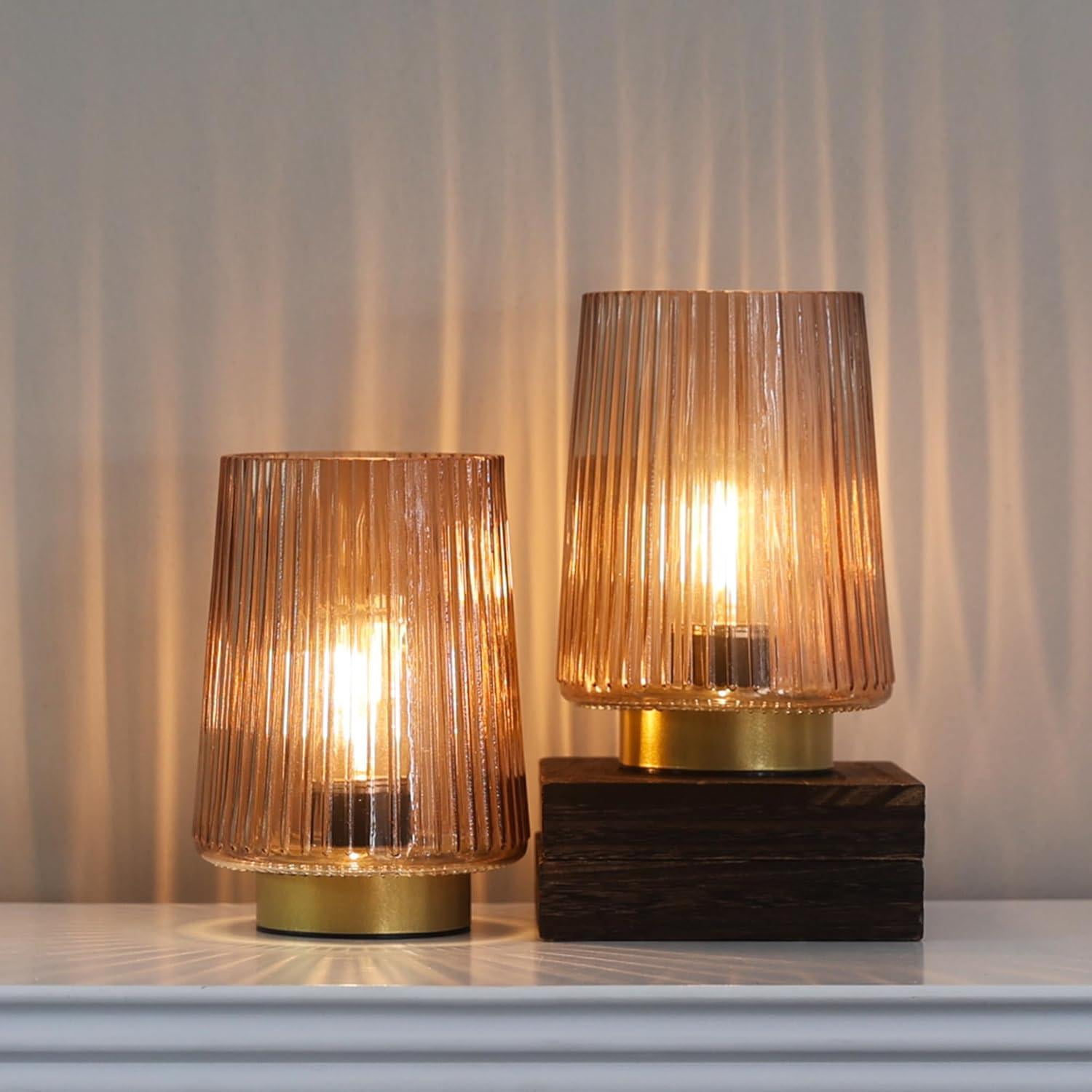 Battery Operated Lamp Aesthetic with Timer, Small Cozy Table Lamps for ...