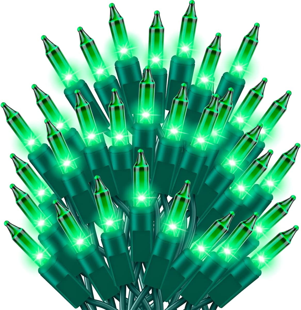 Battery Operated Mini String Lights - 16ft 50 LED Green Fairy Lights ...