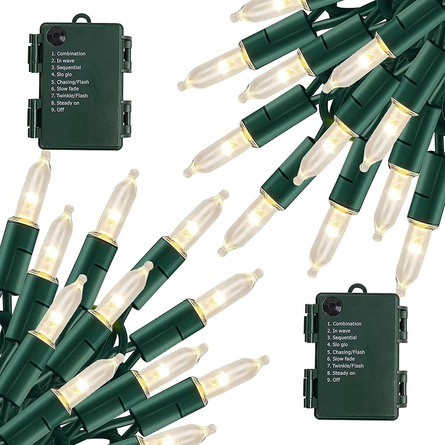 Battery Operated Mini String Lights, 2 x 16ft 50 LED String Lights with ...