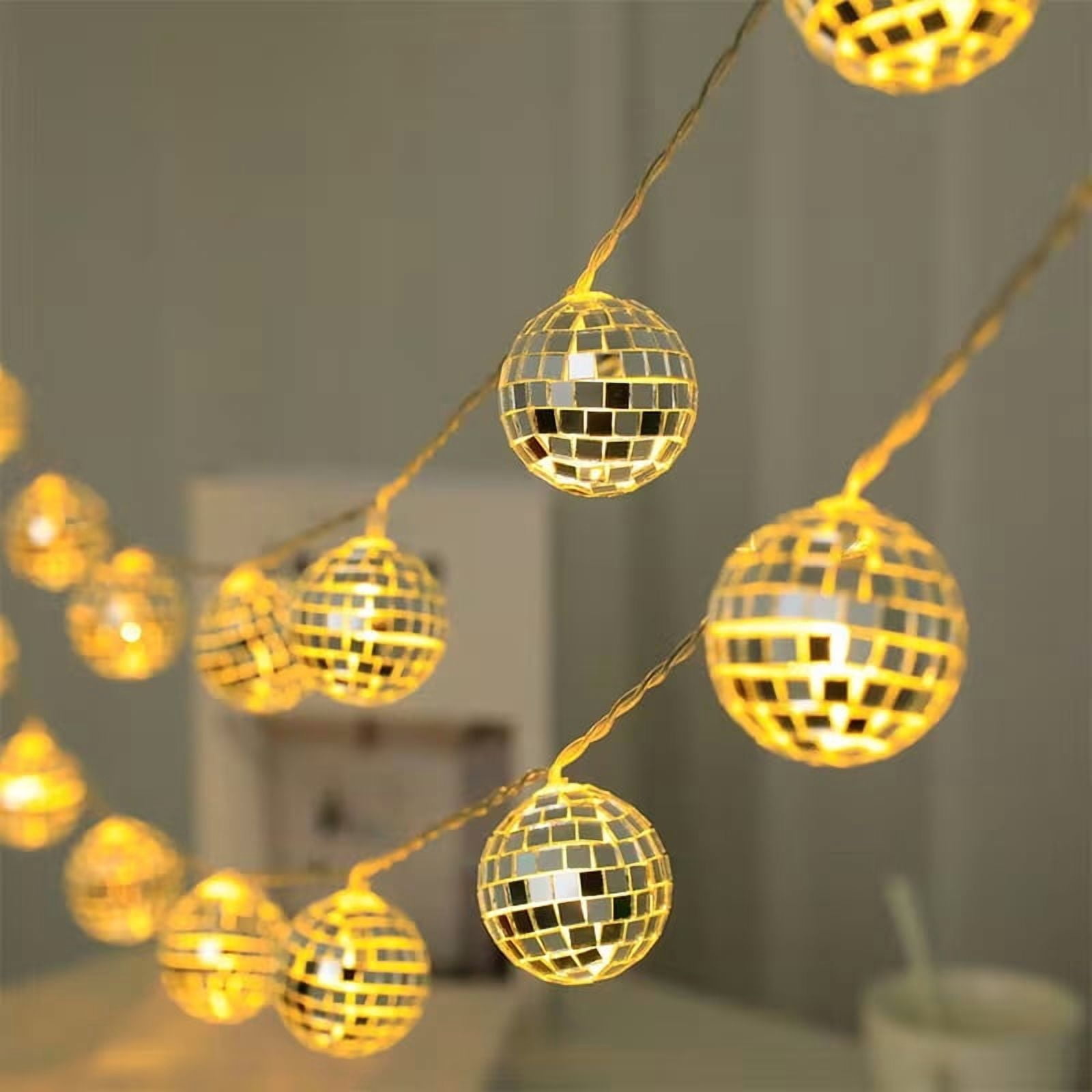Battery Operated Mirror Ball Light String - Perfect for Parties ...