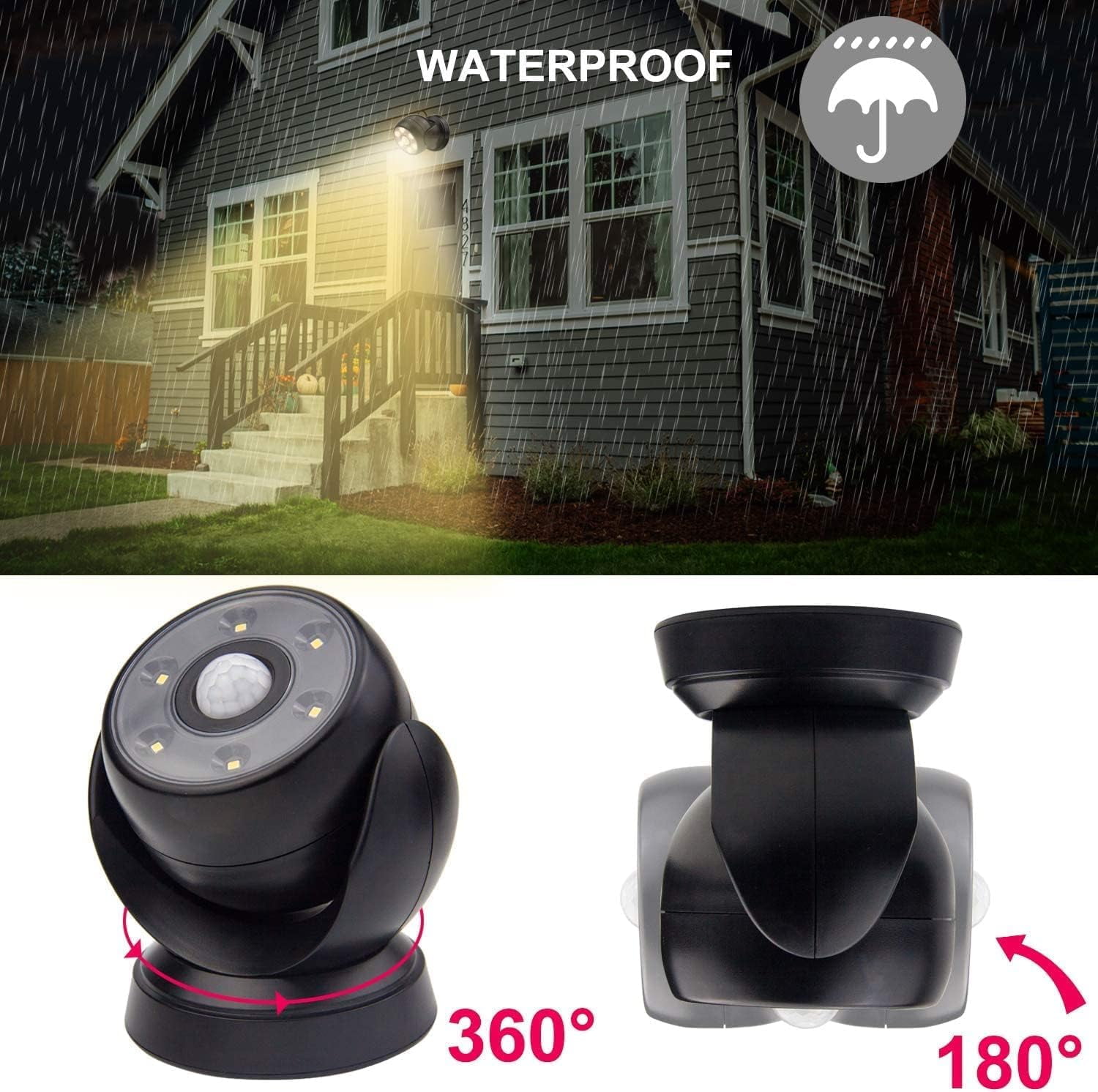 Battery Operated Motion Sensor Spotlight, Wireless LED Flood Light ...