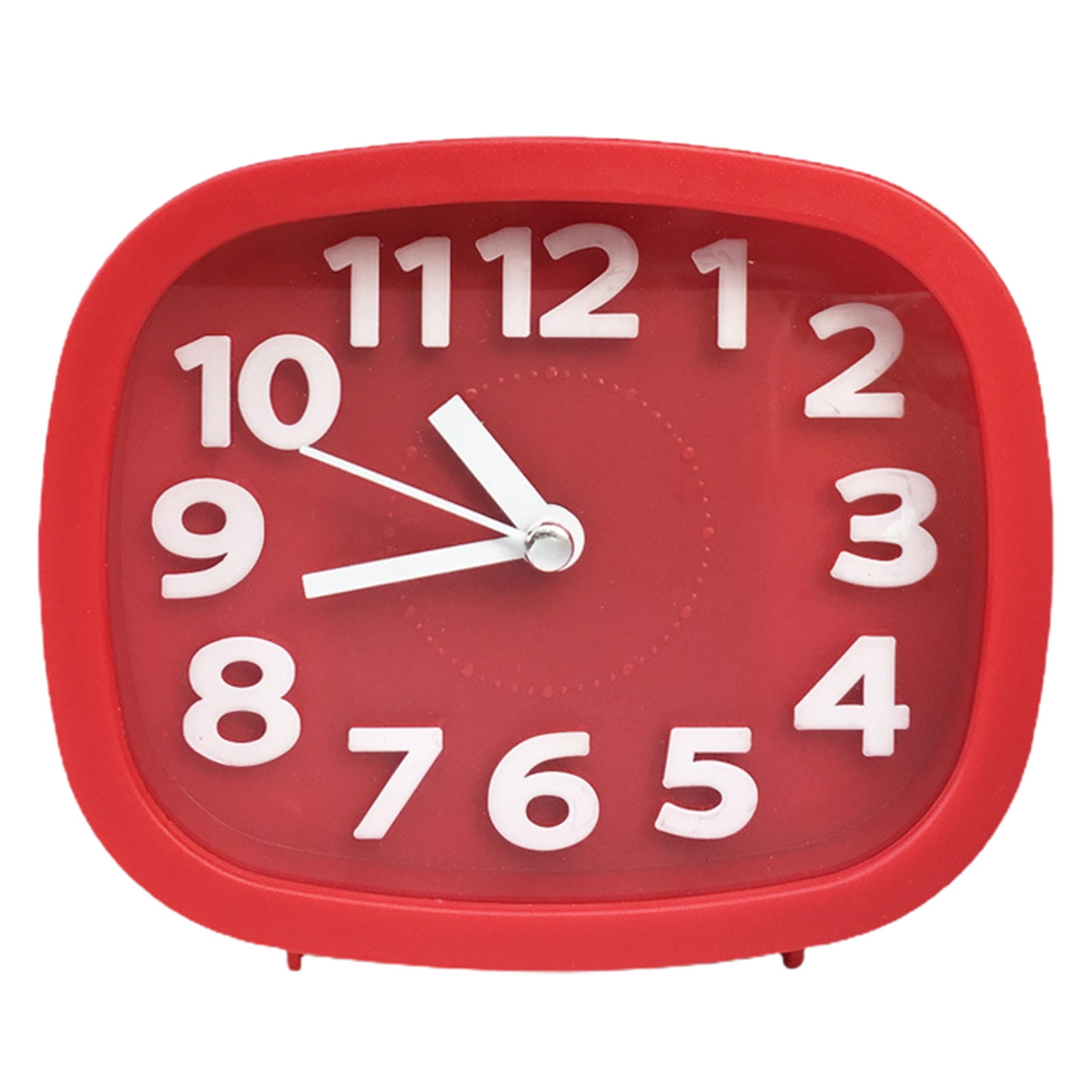 Battery Operated Non-ticking Small Bedside Analog Alarm Clock - Plastic ...