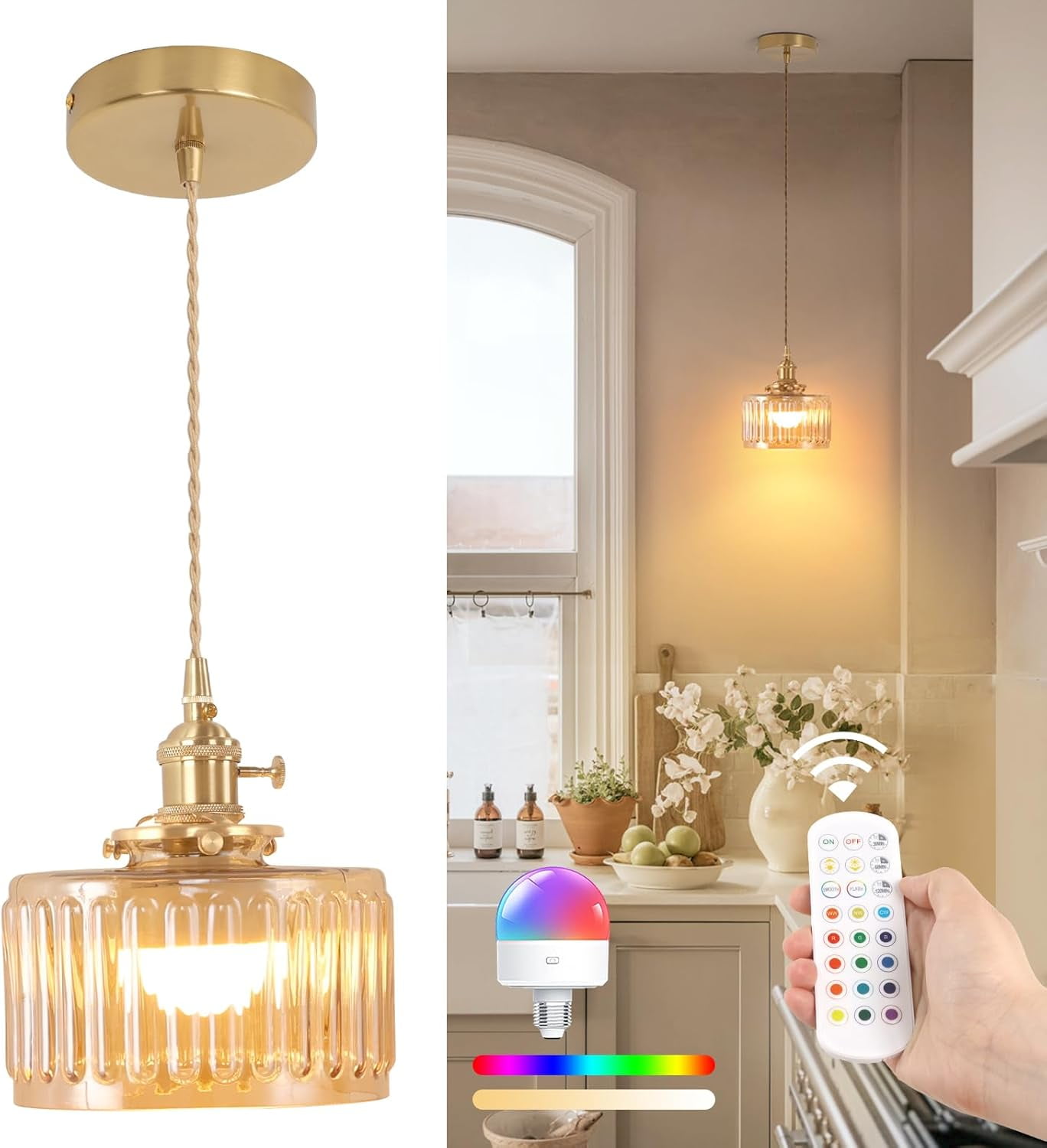 Battery Operated Pendant Light 5000mAh Rechargeable Chandelier with ...