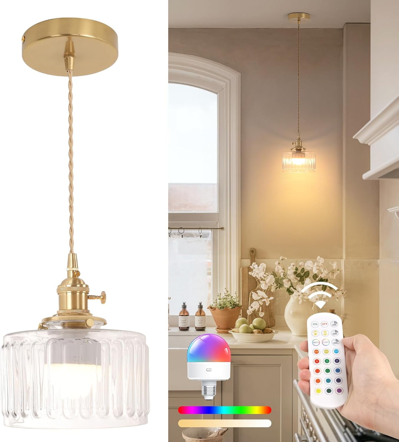 Battery Operated Pendant Light 5000mAh Rechargeable Chandelier with ...