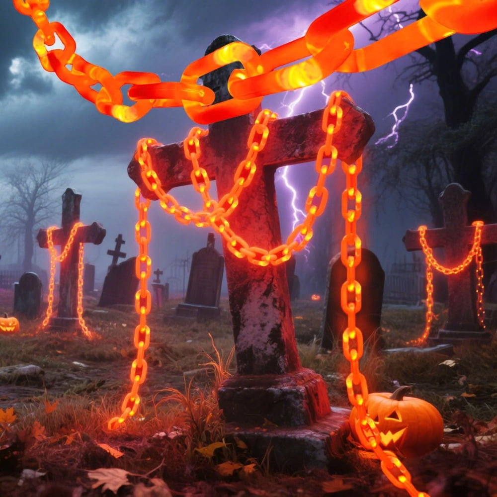 Battery Operated Plastic Chain String Lights for Halloween Decorations ...