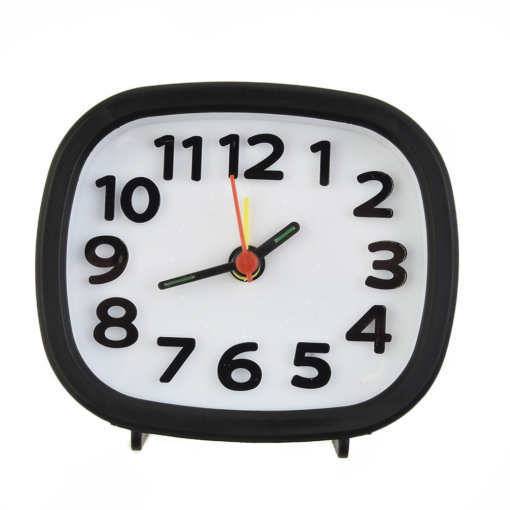 Battery Operated Quartz Alarm Clock Night Light No Tick Silent Bedside ...
