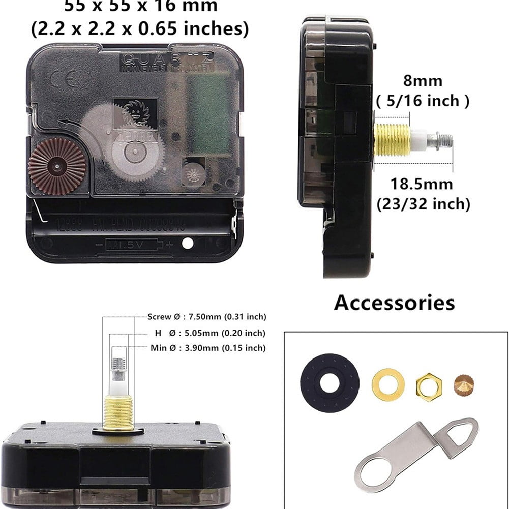 Battery Operated Quartz Clock Mechanism for Simple Installation and Use ...