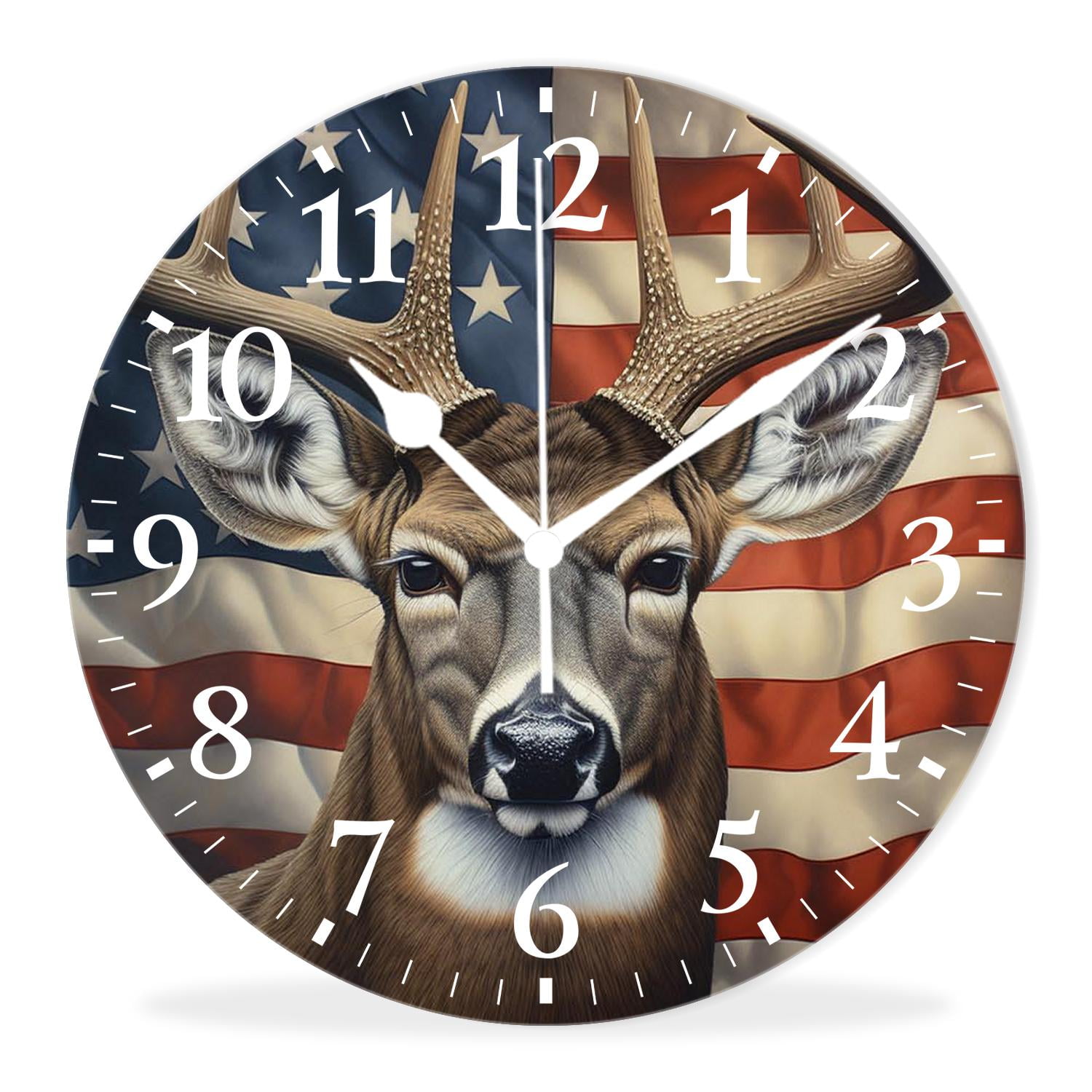 Battery Operated Quartz Wall Clocks Non-Ticking Quiet Analog Clock ...