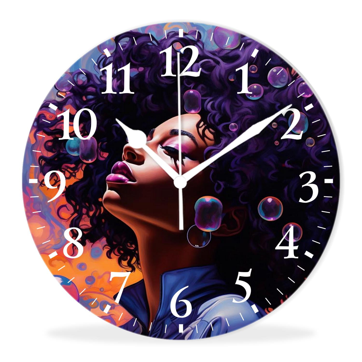 Battery Operated Quartz Wall Clocks Non-Ticking Quiet Analog Clock ...
