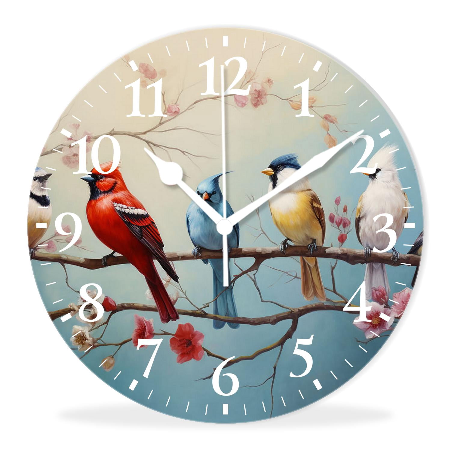 Battery Operated Quartz Wall Clocks Non-Ticking Quiet Analog Clock ...
