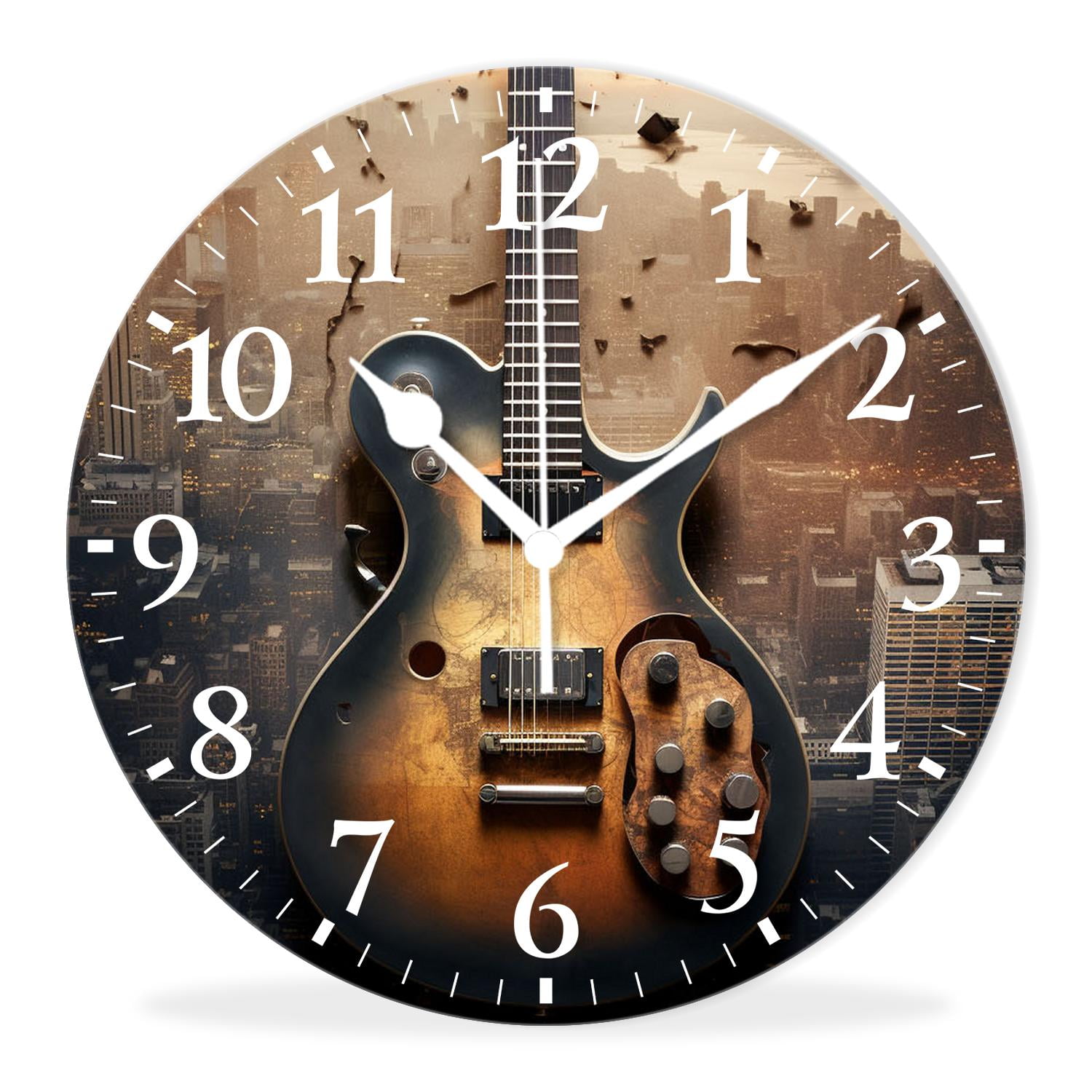 Battery Operated Quartz Wall Clocks Non-Ticking Quiet Analog Clock ...