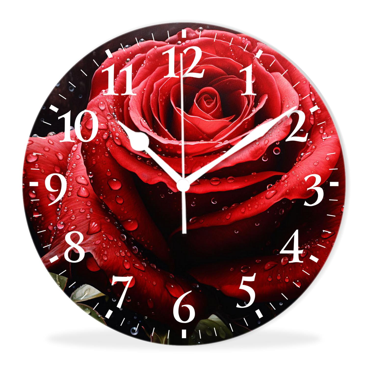Battery Operated Quartz Wall Clocks Non-Ticking Quiet Analog Clock ...