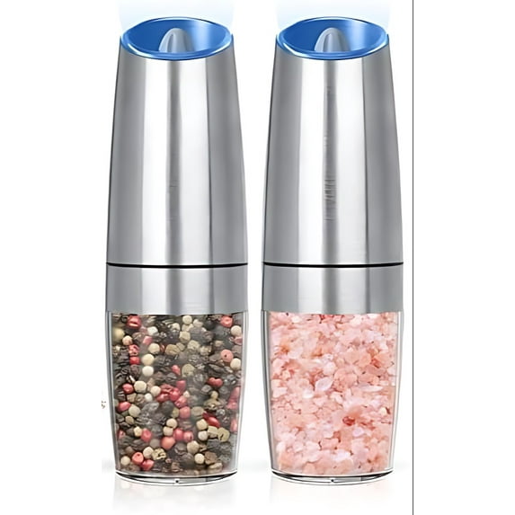 Battery Operated Salt And Pepper Grinder Set with LED Light, Automatic ...