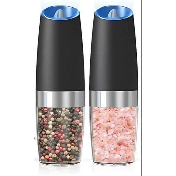 Battery Operated Salt And Pepper Grinder Set with LED Light, Automatic ...