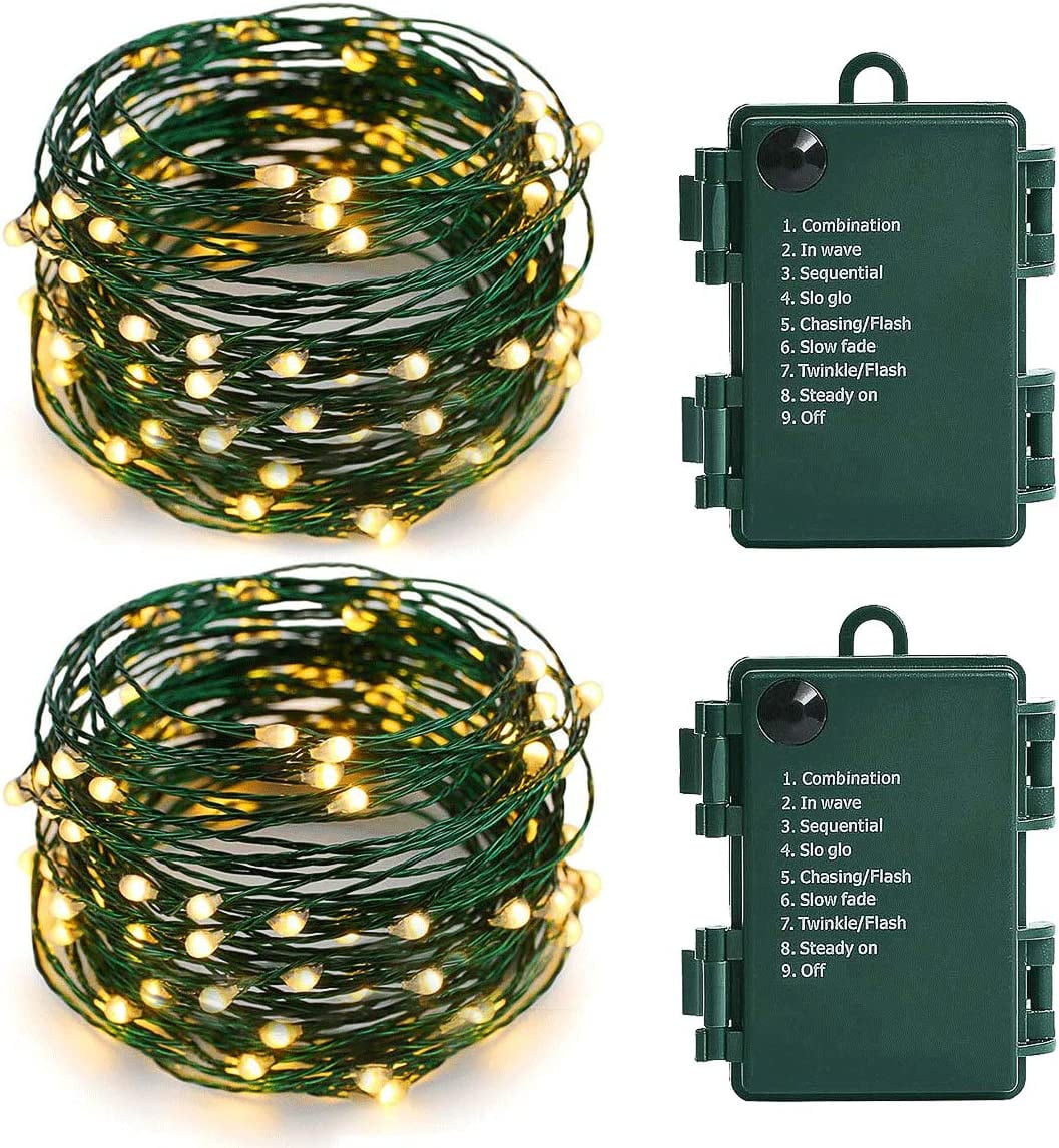 Battery Operated Starry YANTONs - 18FT 50 Micro LEDs, Warm White (2 ...