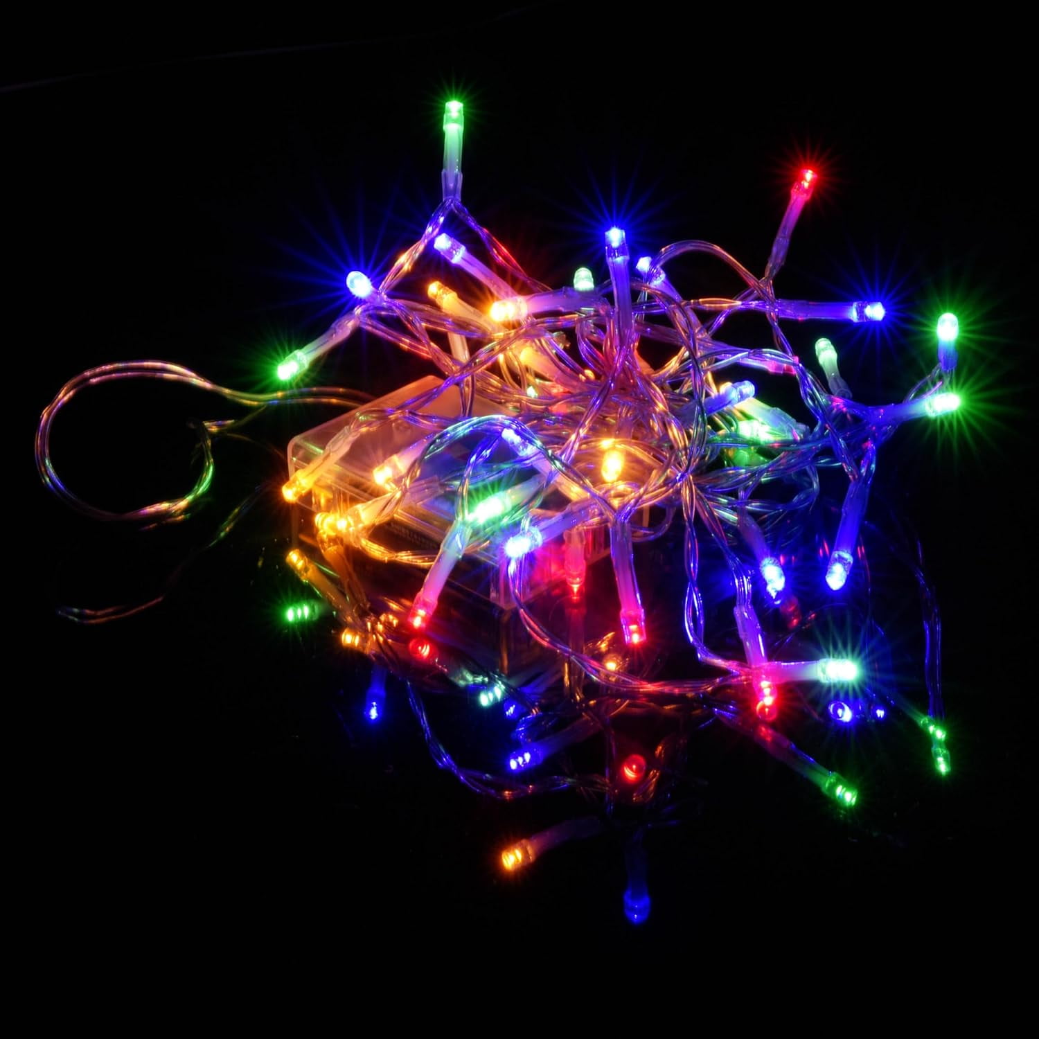 Battery Operated String Lights, 3.3ft 10LED Multicolor String Lights, Clear Wire Twinkle Fairy ...