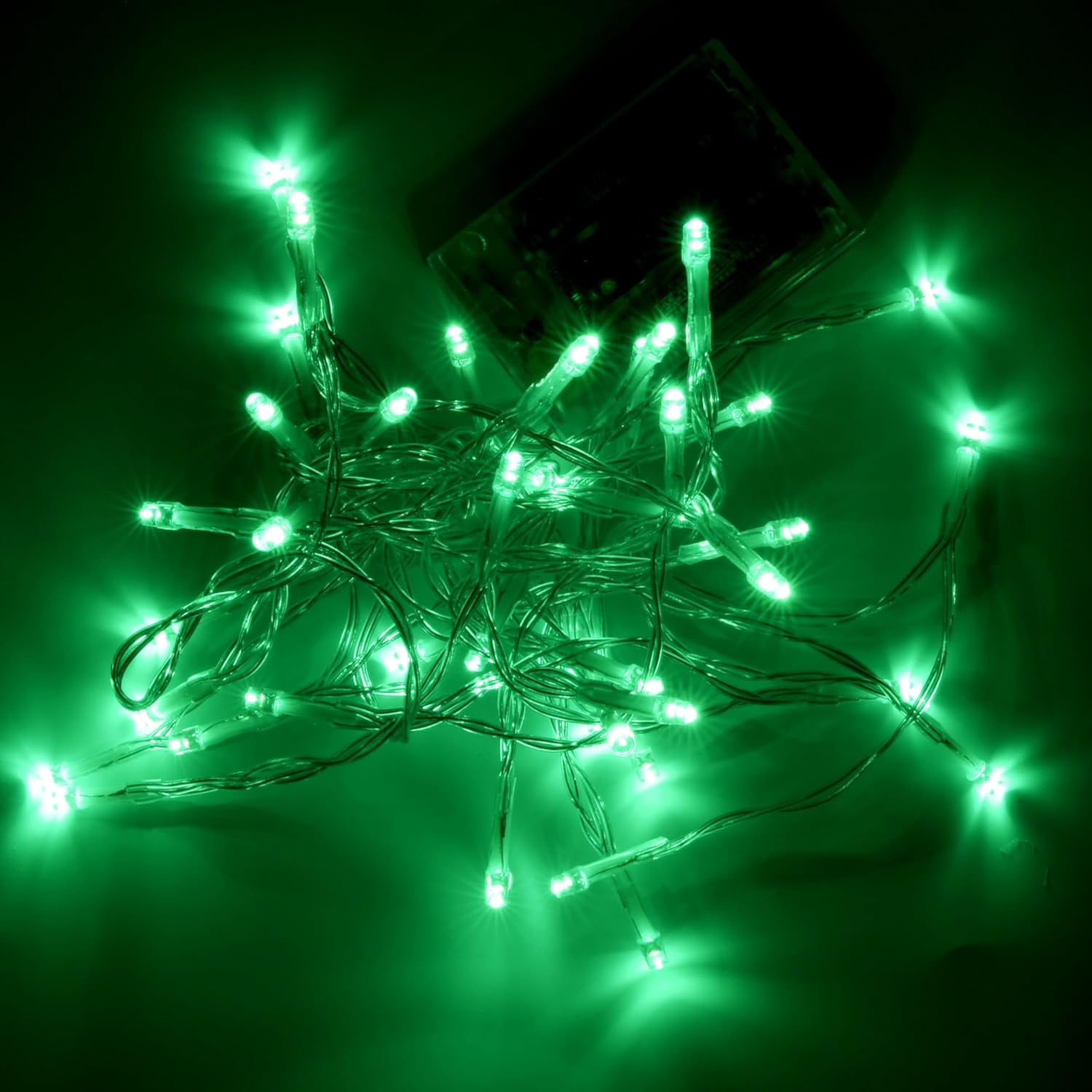 Battery Operated String Lights, 33ft 100LED Green String Lights, Clear ...
