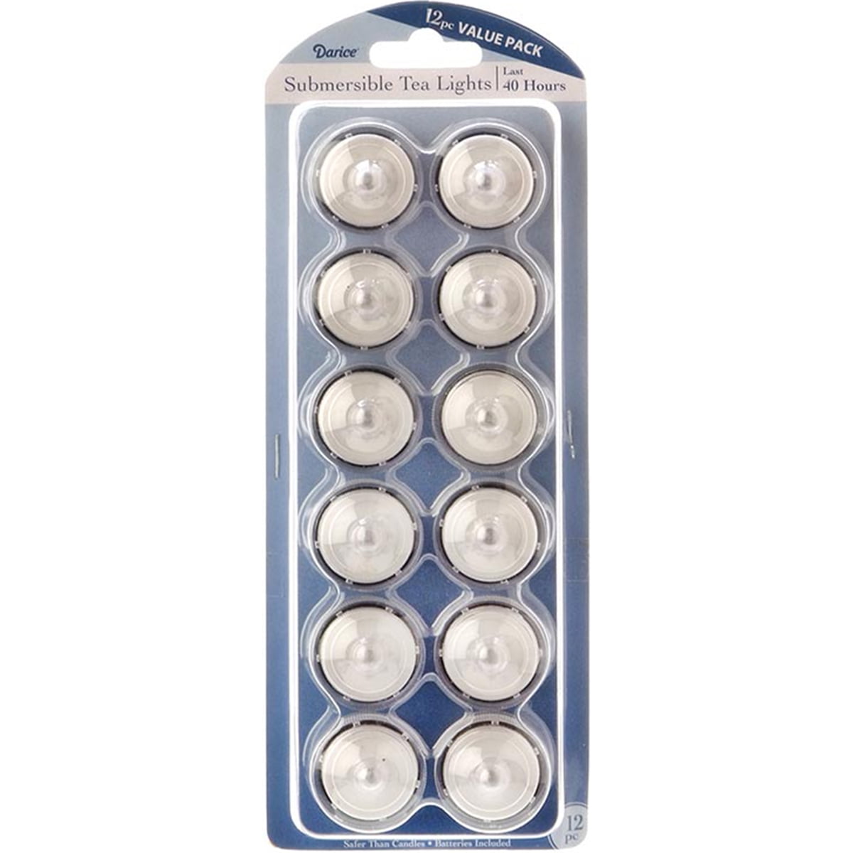 Battery Operated Submersible Tea Lights 12/PkgWhite - Walmart.com