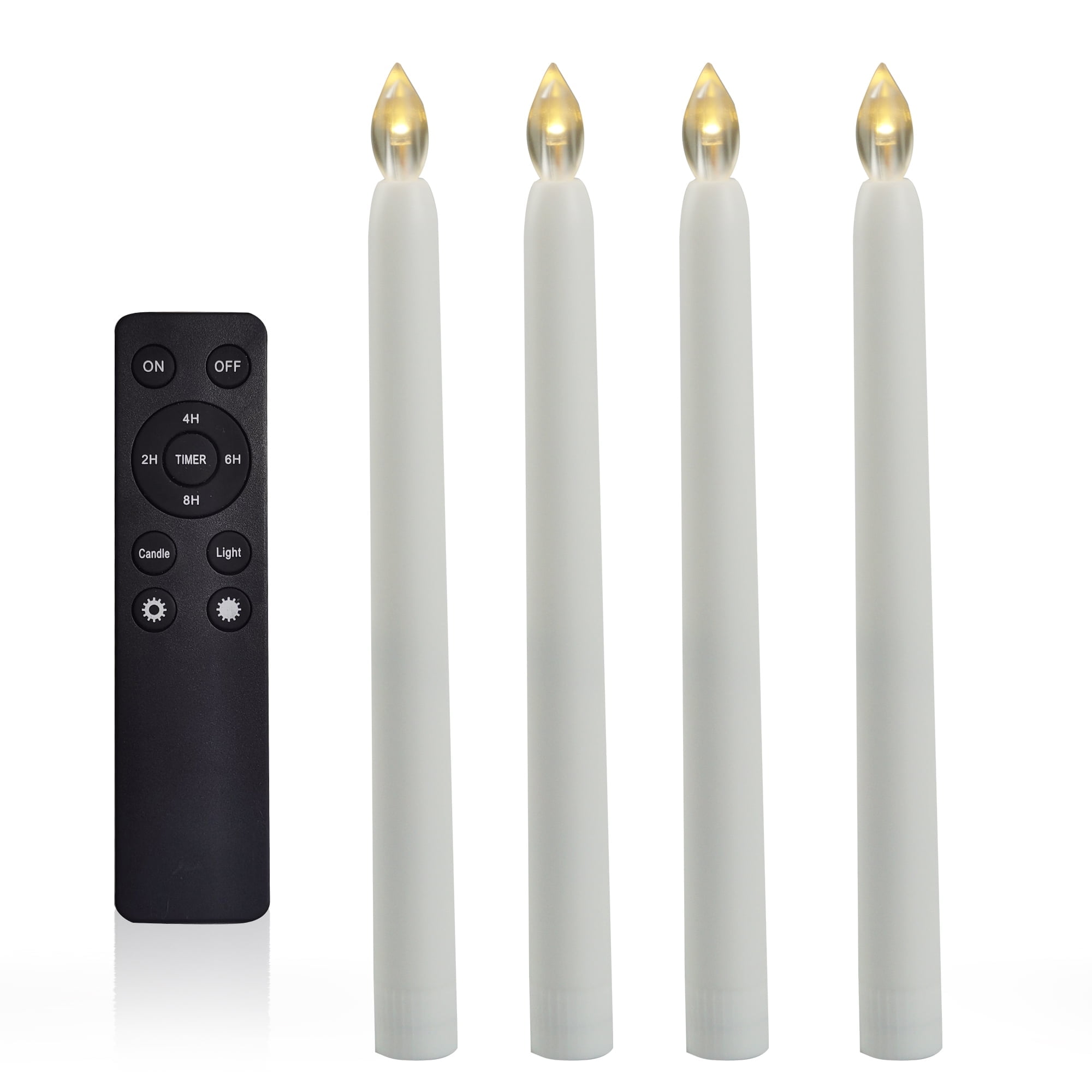 Battery Operated Taper Candles with Remote and Timer, Realistic ...