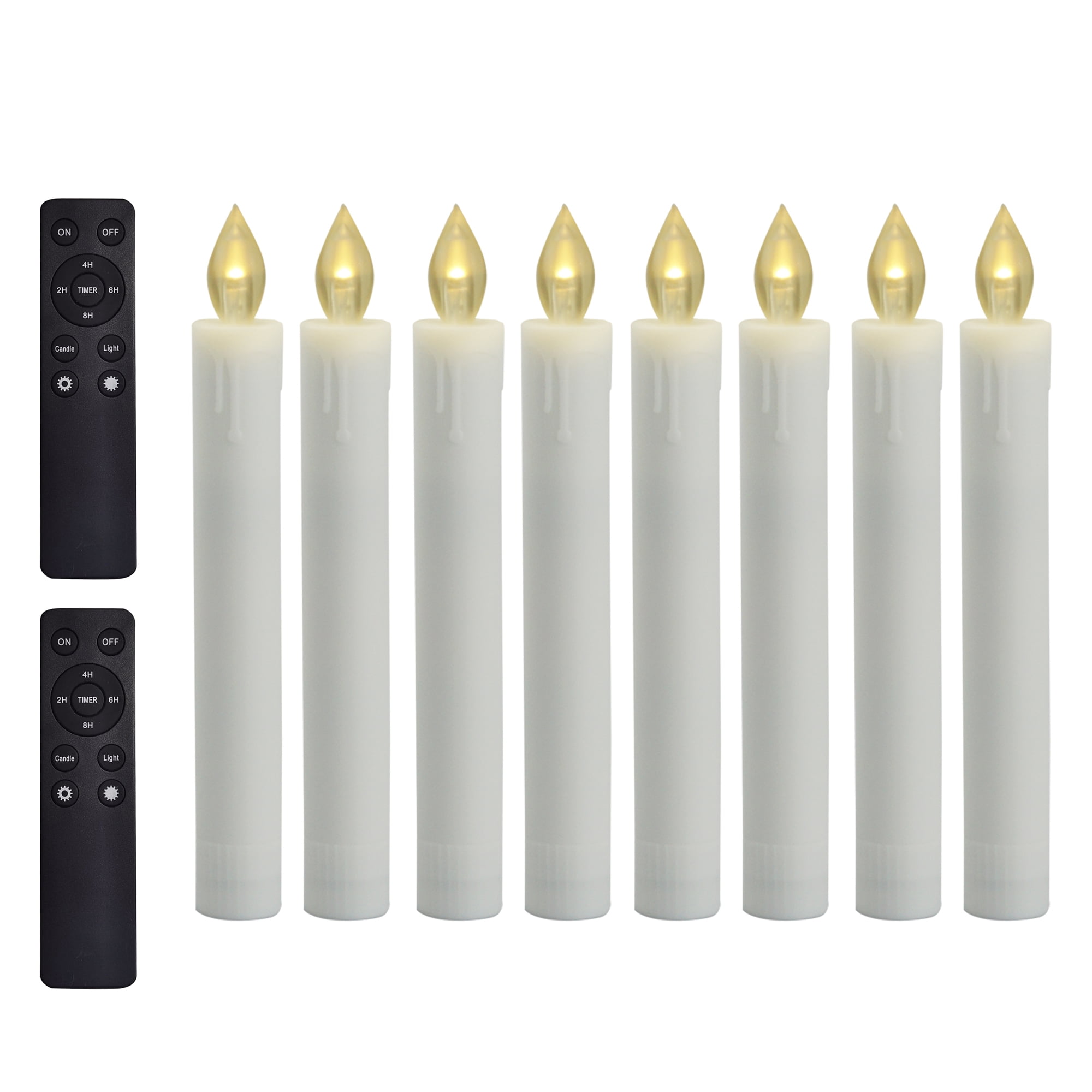 Battery Operated Taper Candles with Remote and Timer, Realistic ...