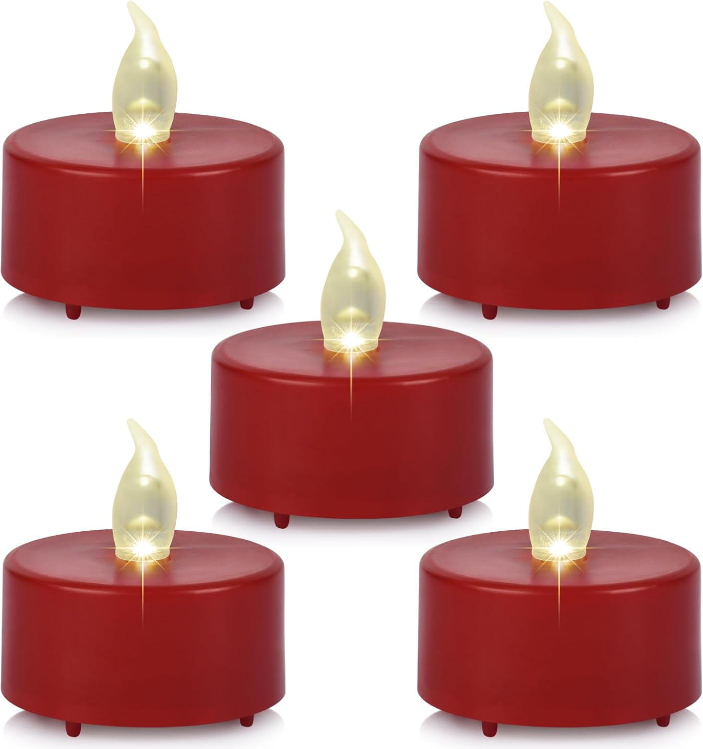 Battery Operated Tea Lights Candles, Flameless Electric Fake Candle ...