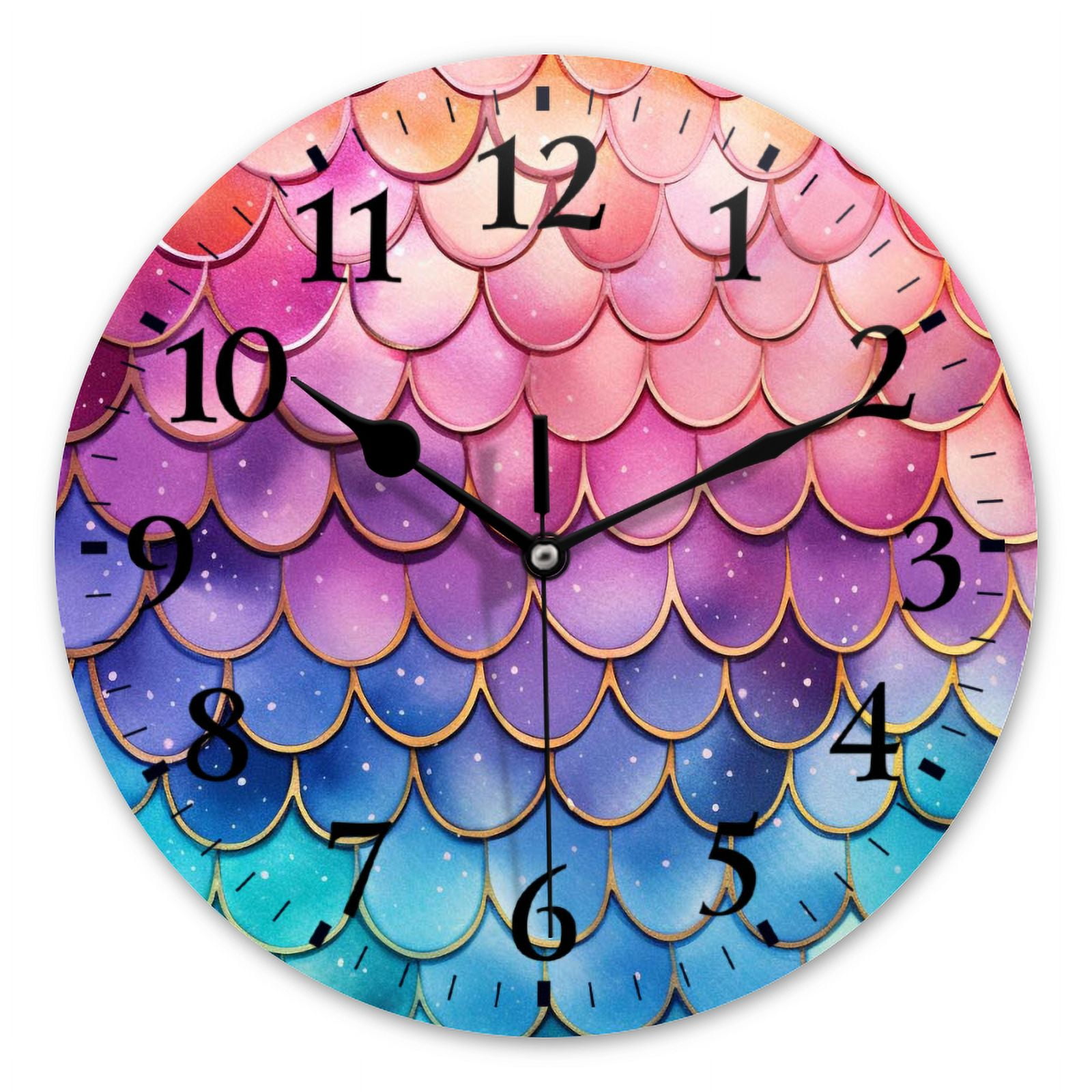Battery Operated Wall Clocks with Non-Ticking Sweep Movement,Modern ...